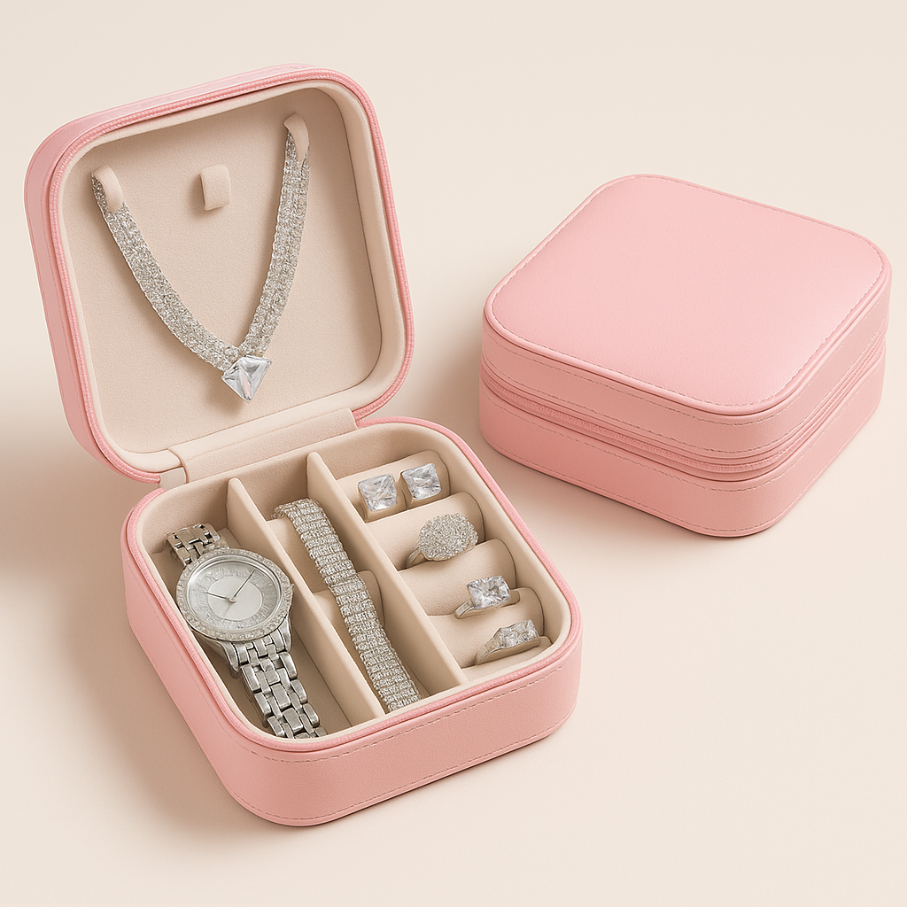 💖 Silver Diamond Jewelry Gift Set – Complete Collection in Box Only Rs ...